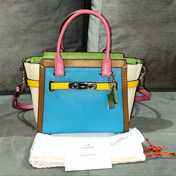 Coach | Bags | Nwot Rare Coach Swagger 2 Rainbow Multi Color Block ...